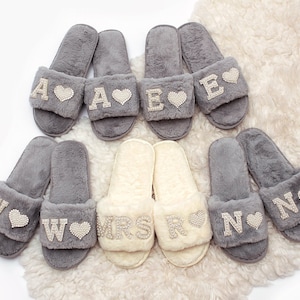I Do Crew Slippers, Mrs Custom Fluffy Slippers, Bride Custom Spa ...