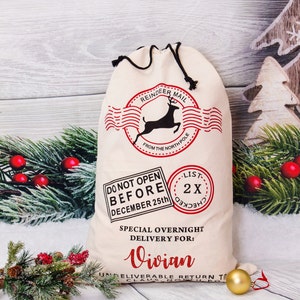 North Pole Express Santa Delivery Sack, Santa Claus Bag, Custom Santa ...