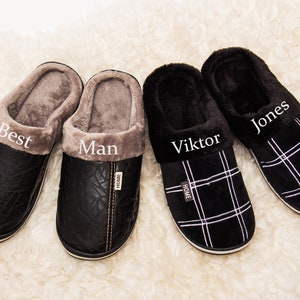 Custom Men's Slippers: Personalized Bachelor Party Gift - Etsy
