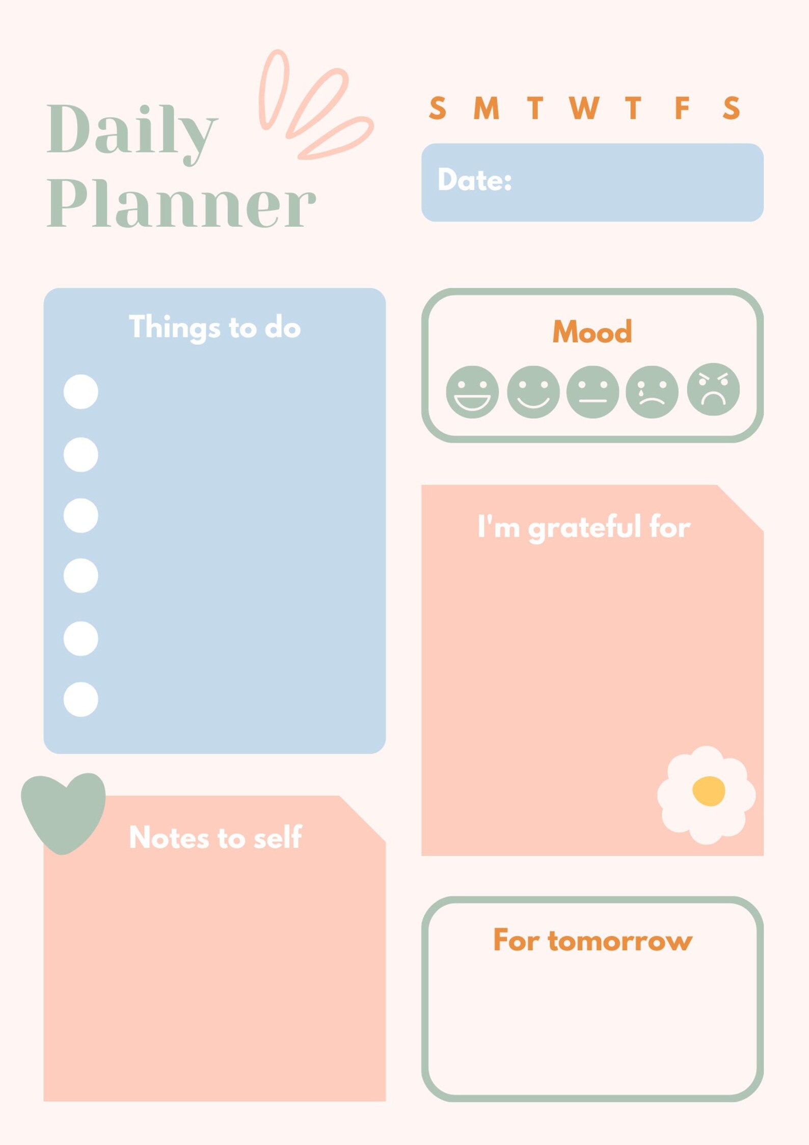 Daily Planner Printable to Do List - Etsy