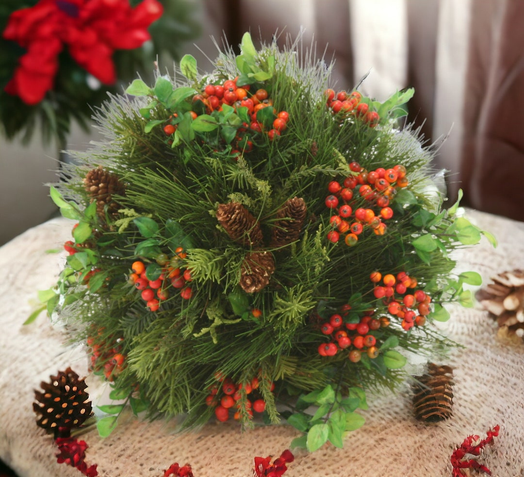 Mixed Pine Ball With Berries - Etsy