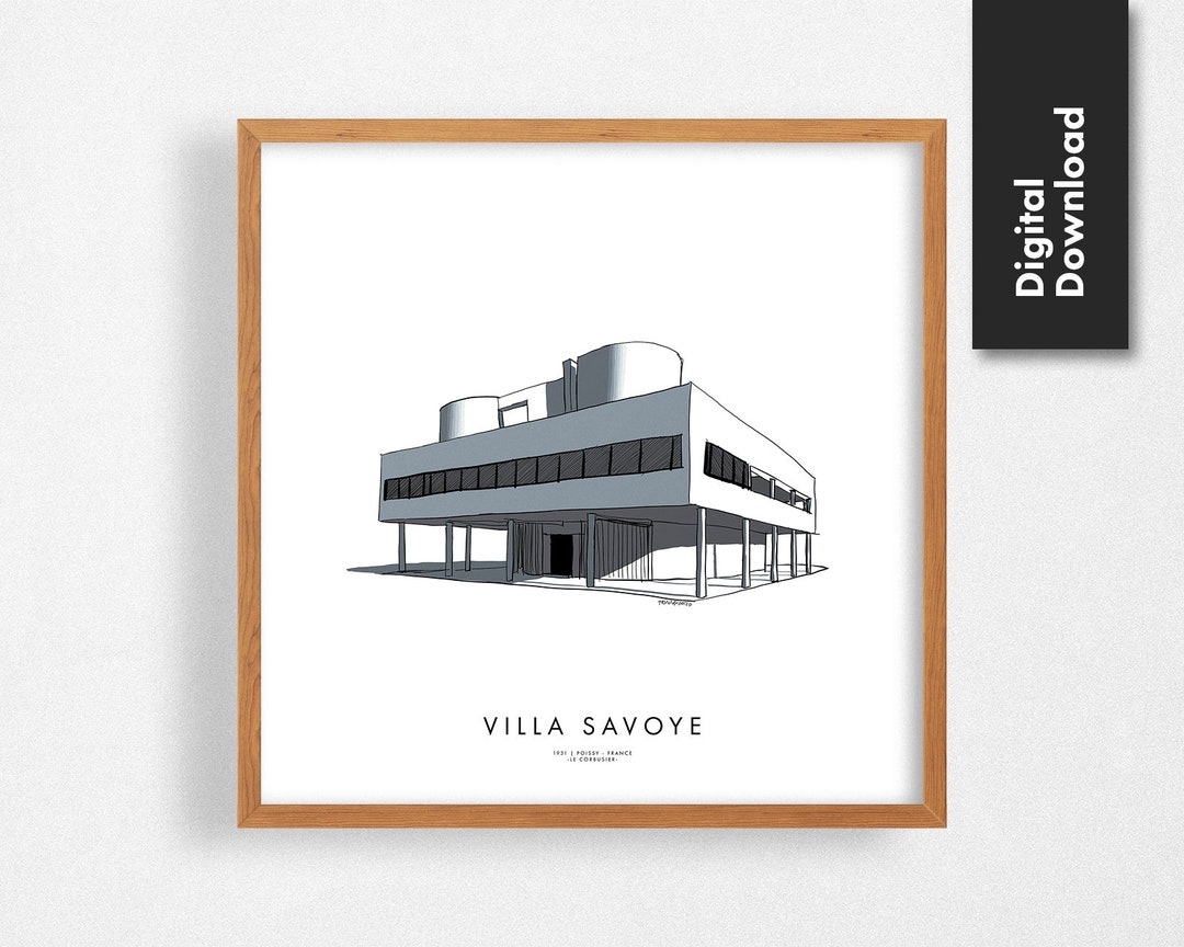 Villa Savoye Architectural Sketch Print Ready Poster - Etsy