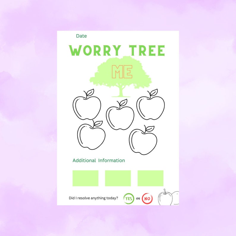 Daily Worry Chart, A5 Worry Sheet, to Do List, Daily Manifesting ...