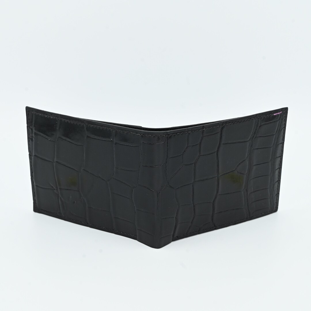 Black Alligator Bi-fold Wallet - Etsy