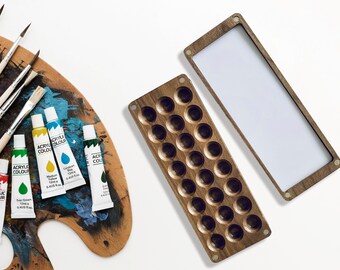 Wooden Watercolor Paint Box - Etsy