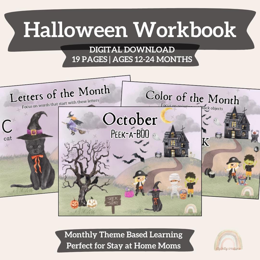 Halloween Peek-a-boo October Printable Workbook for Babies & Toddlers ...