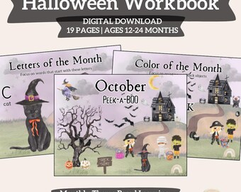Halloween Peek-a-boo October Printable Workbook for Babies & Toddlers ...