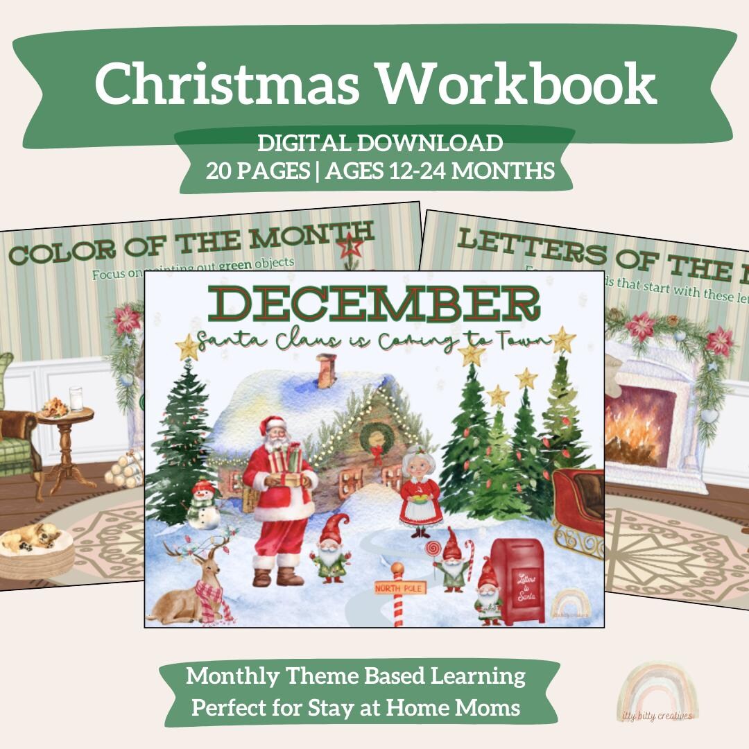 Christmas December Printable Activity Workbook for Toddlers ...
