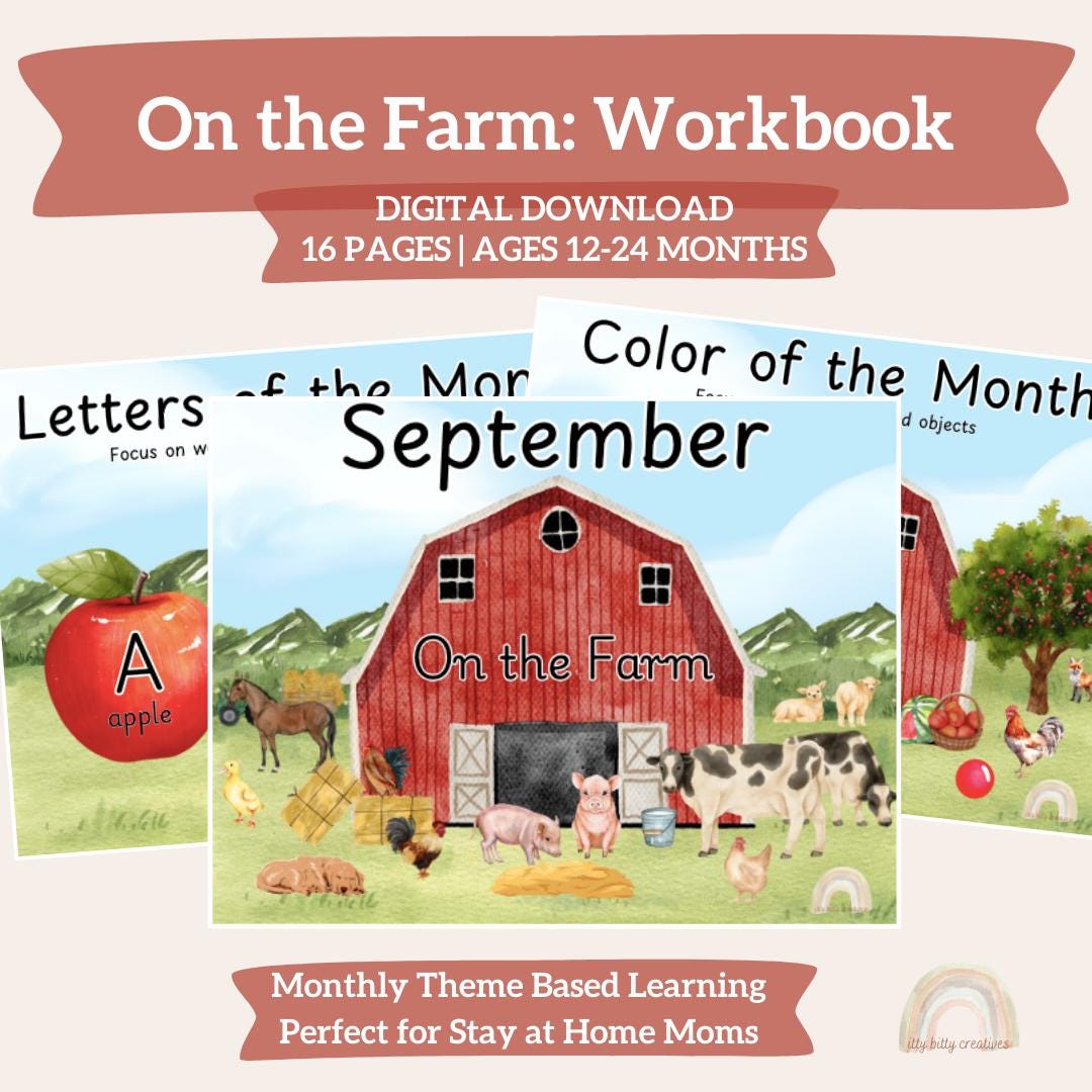 On the Farm September Printable Workbook for Babies & Toddlers ...