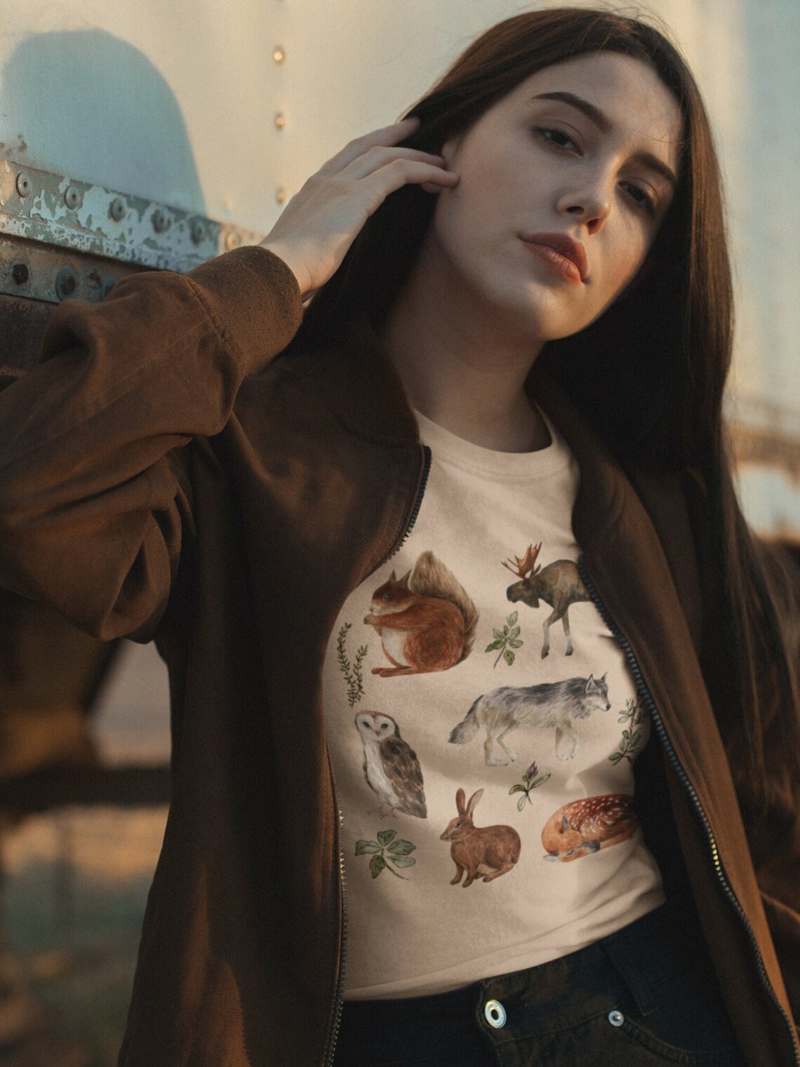 Woodland Animal Shirt, Forest Tshirt, Cottagecore Shirt, Cottage Core ...