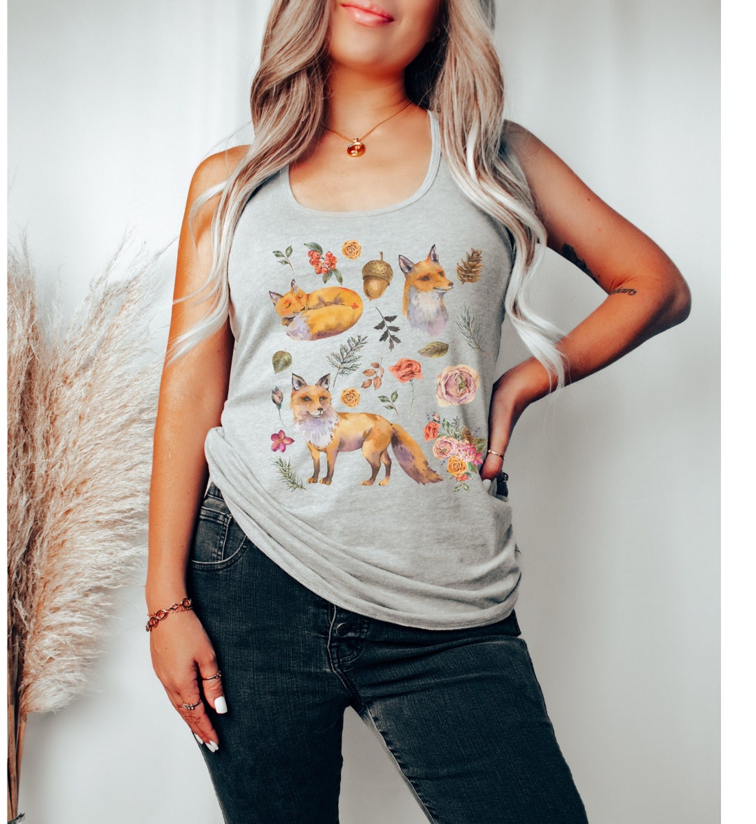 Fox Tank Top, Cute Fox, Aesthetic Tank, Woodland Animals Tank Top ...