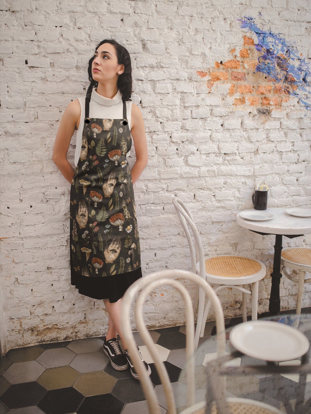 Witch Apron, Trendy Kitchen Apron, Dark Cottagecore Decor, Forestcore ...