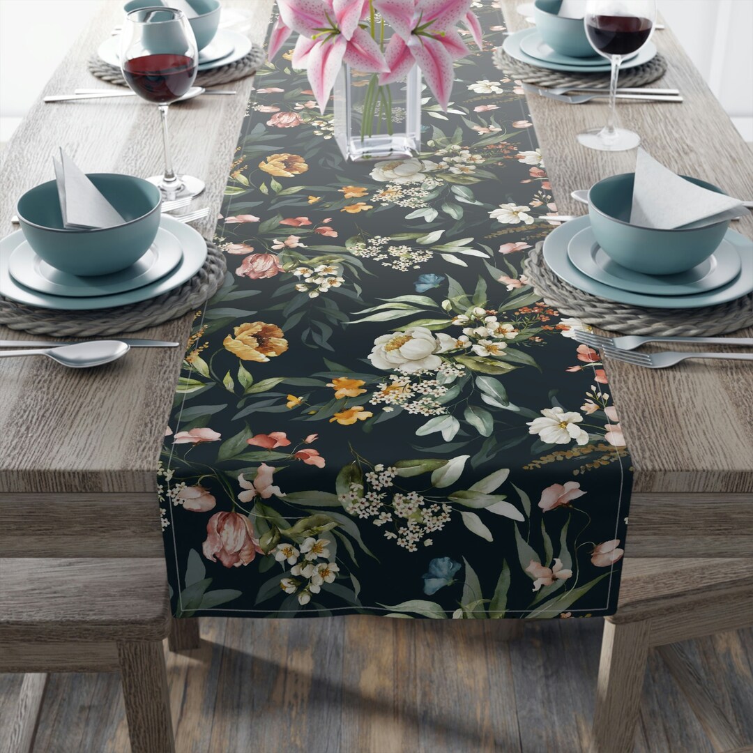 Wildflower Table Runner, Floral Table Runner, Boho Table Cloth, Boho ...