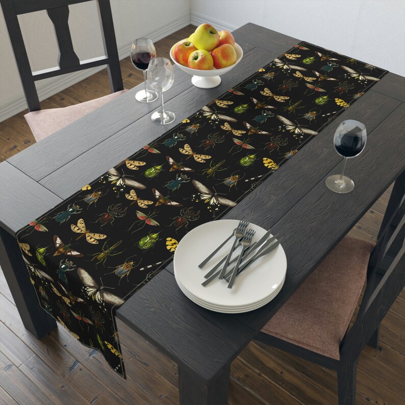 Insect Table Runner, Creepy Table Cloth, Naturecore Decor, Halloween ...