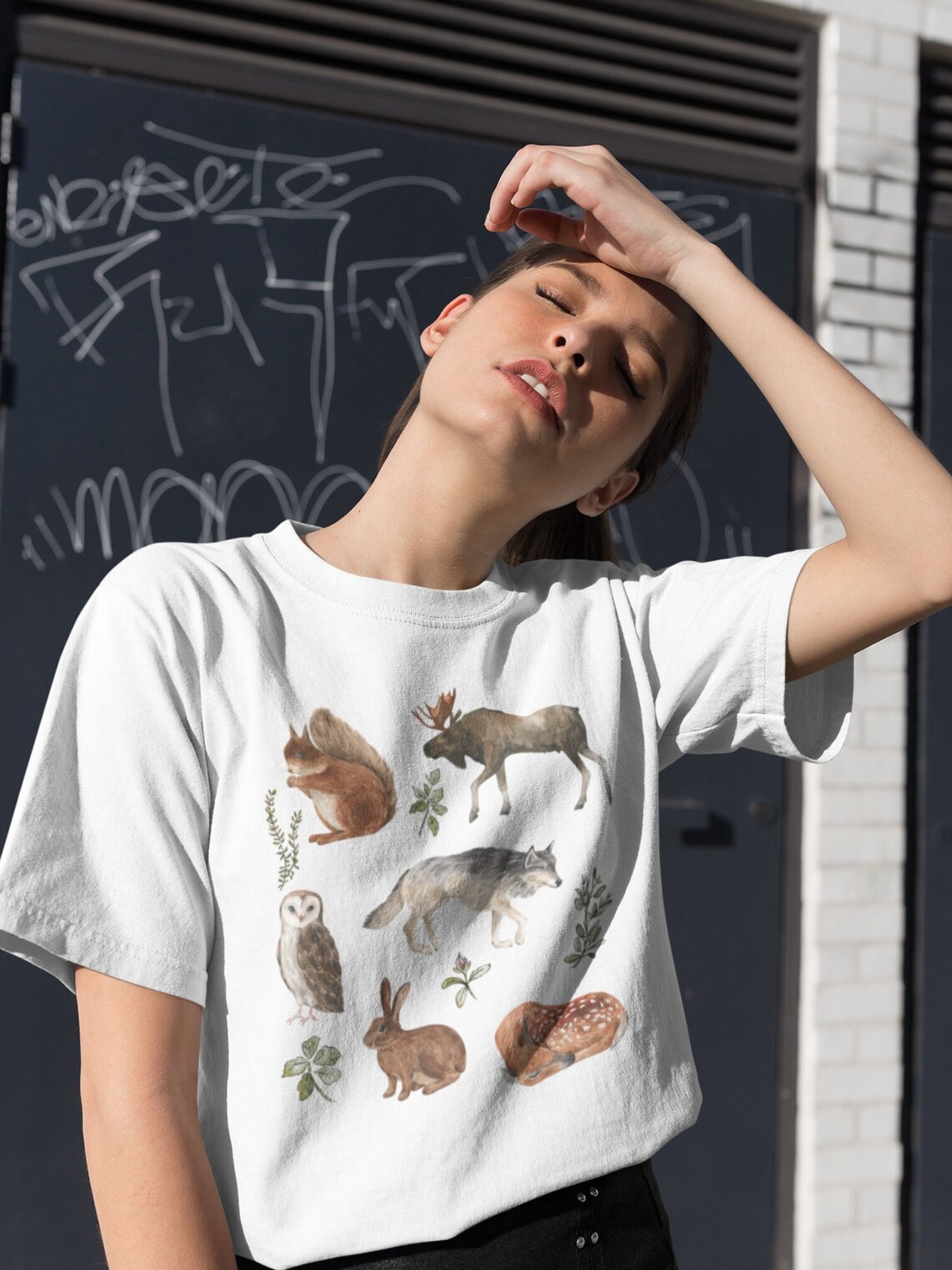 Woodland Animal Shirt, Forest Tshirt, Cottagecore Shirt, Cottage Core ...