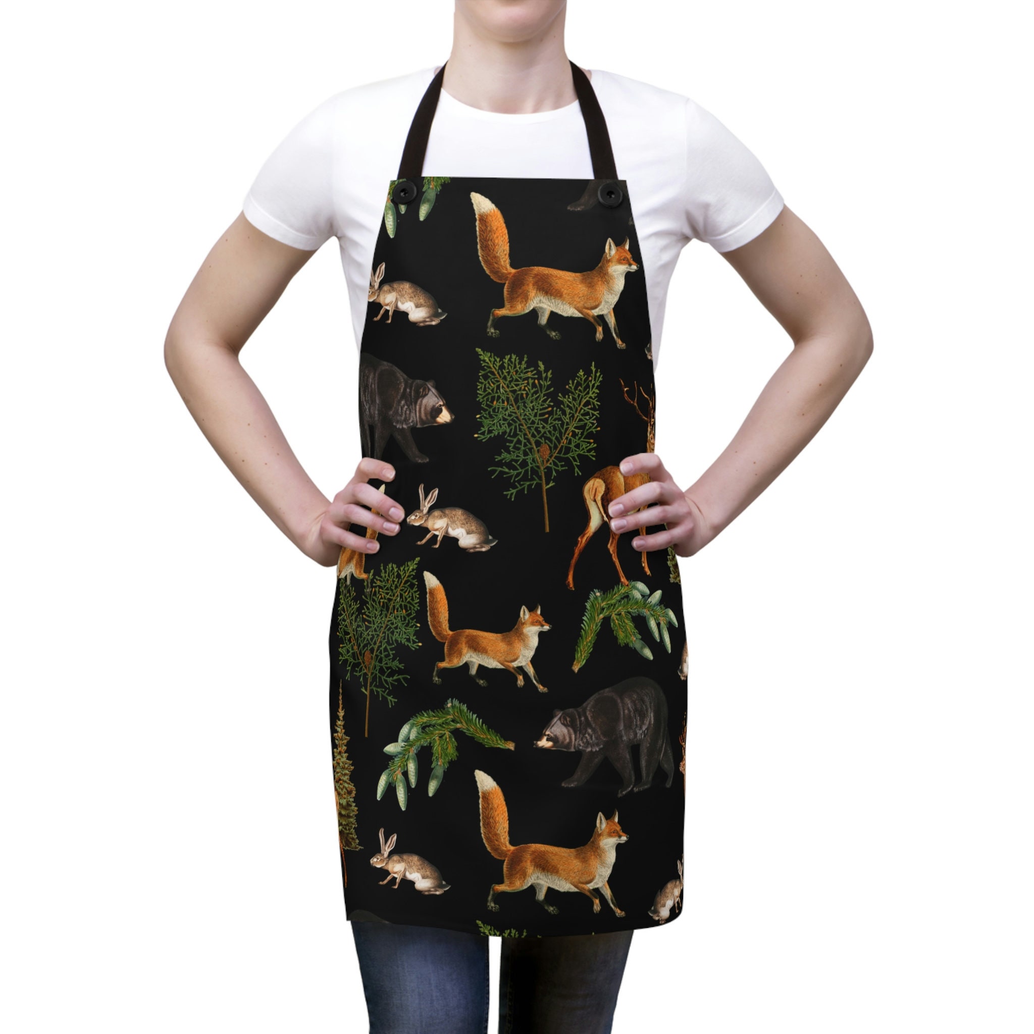 Cooking Apron, Woodland Animals, Fox Apron, Apron for Women, Apron for ...