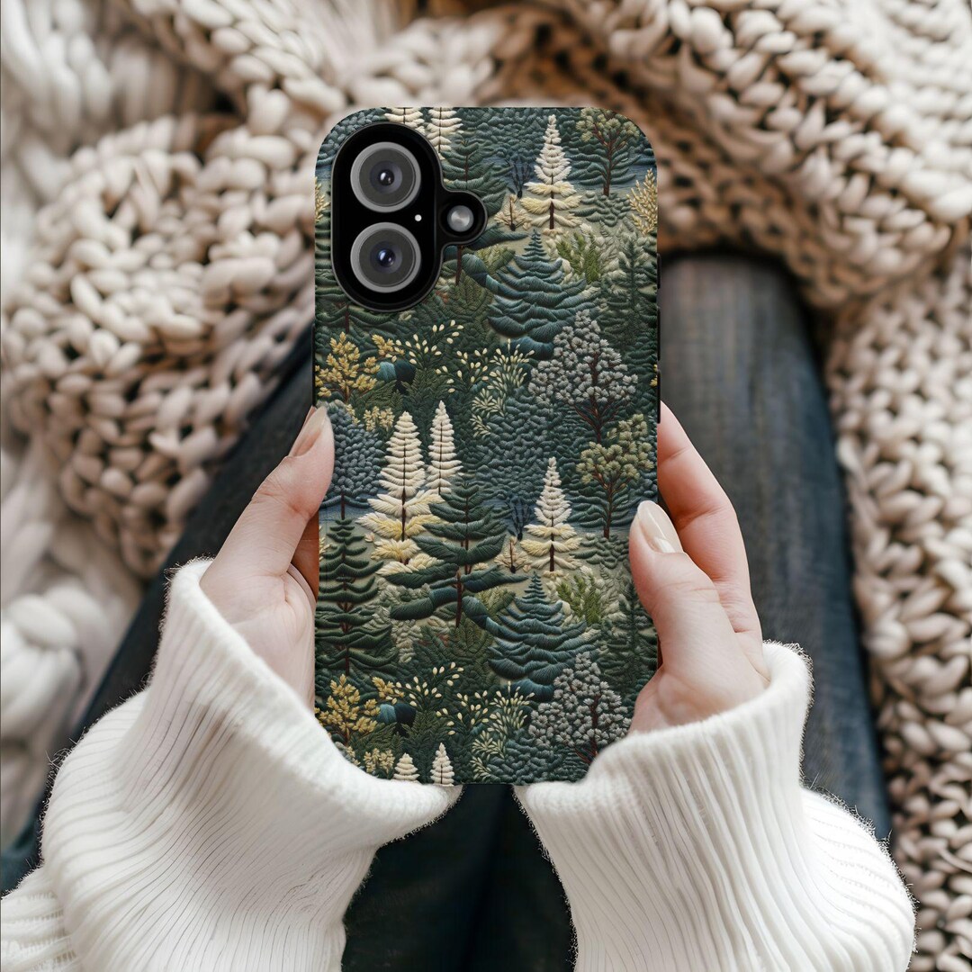 Tree Phone Case, Forest Phone Case, Faux Embroidery Phonecase, iPhone ...