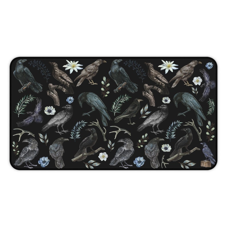 Crow Desk Mat, Gothic Desk Mat, Raven Desk Mat, XL Desk Mat, Aesthetic ...