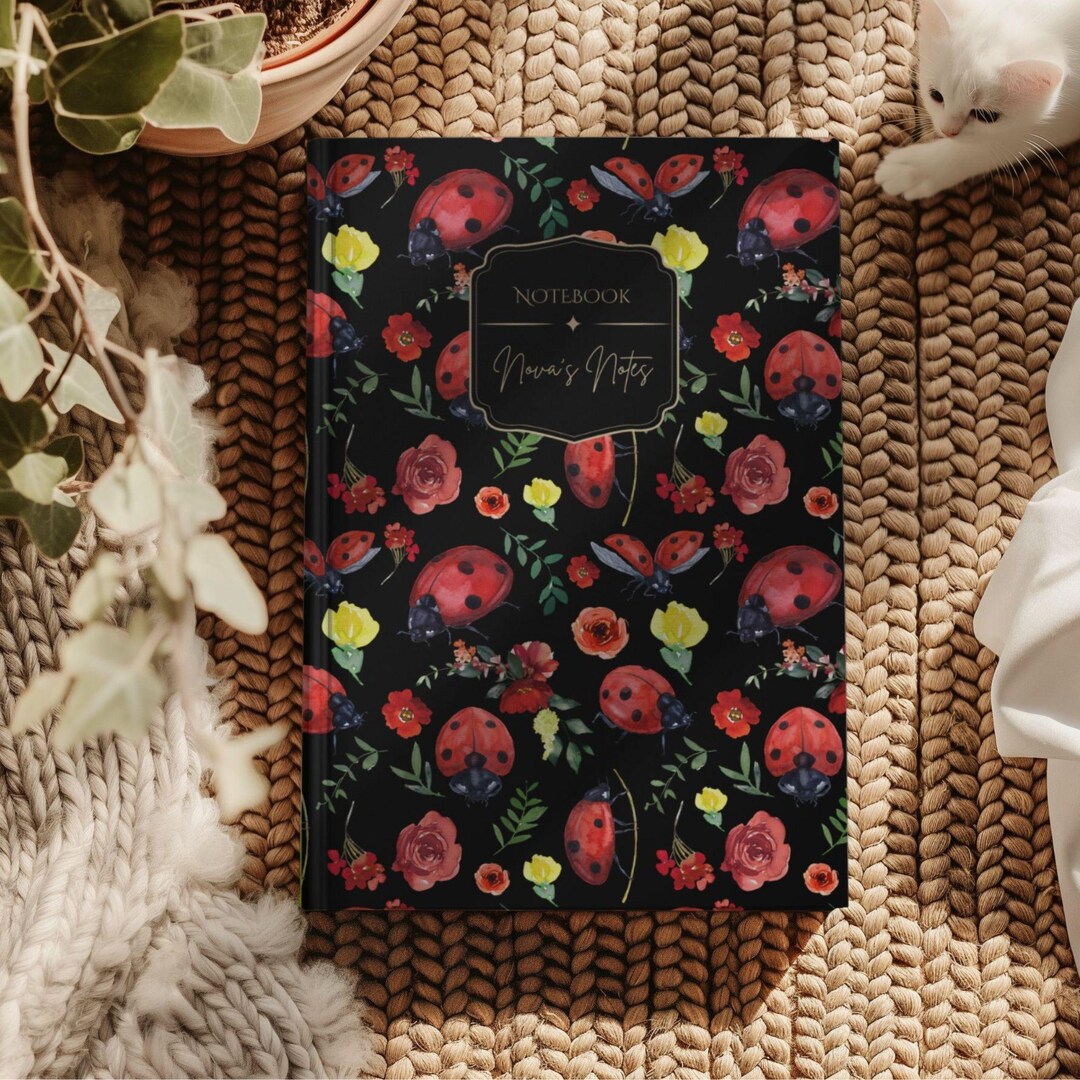 Ladybug Personalized Journal, Ladybugs Notebook, Hard Cover Name ...