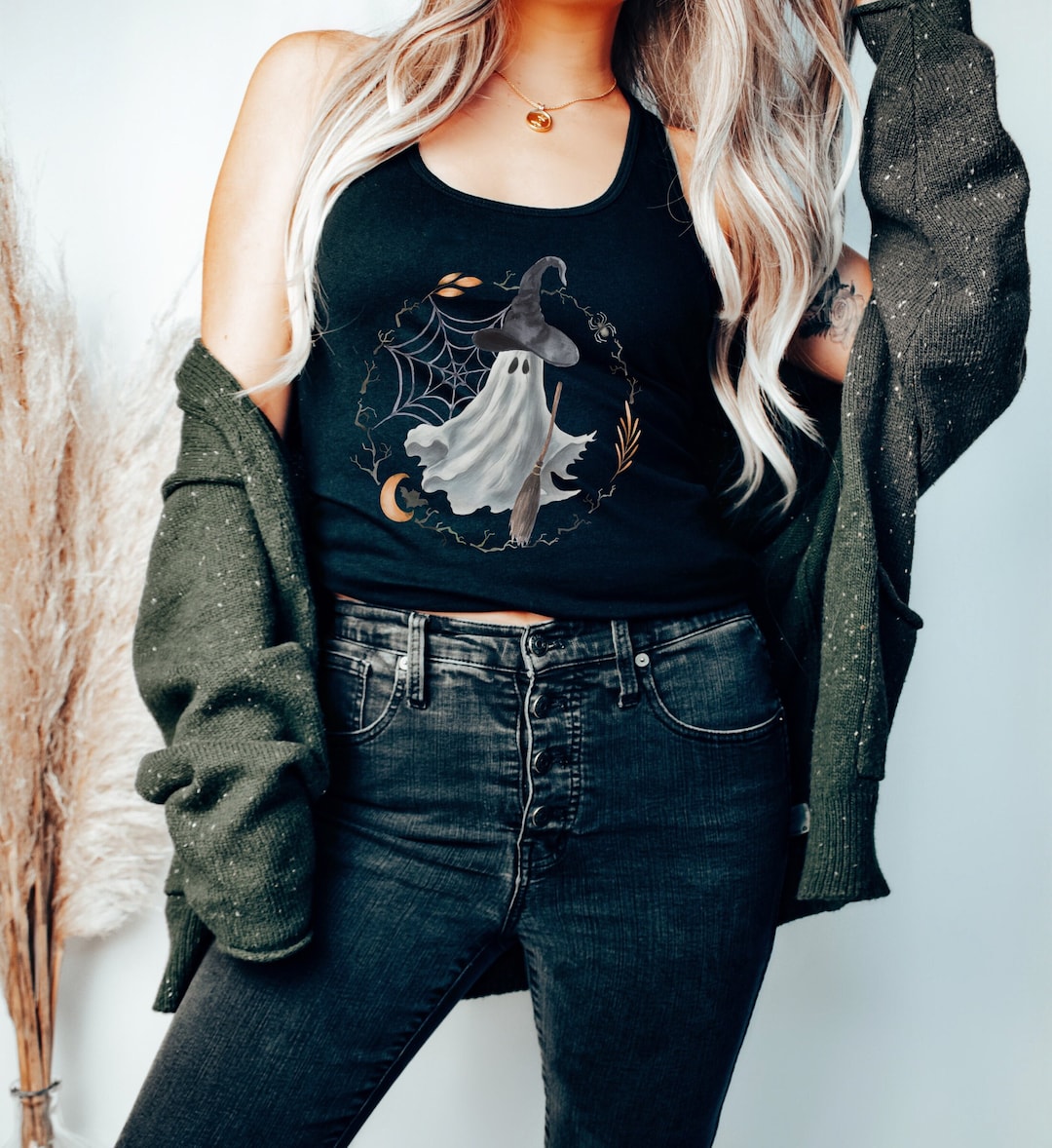 Ghost Tank Top, Halloween Tank Women, Halloween Tank, Ghost Tshirt ...