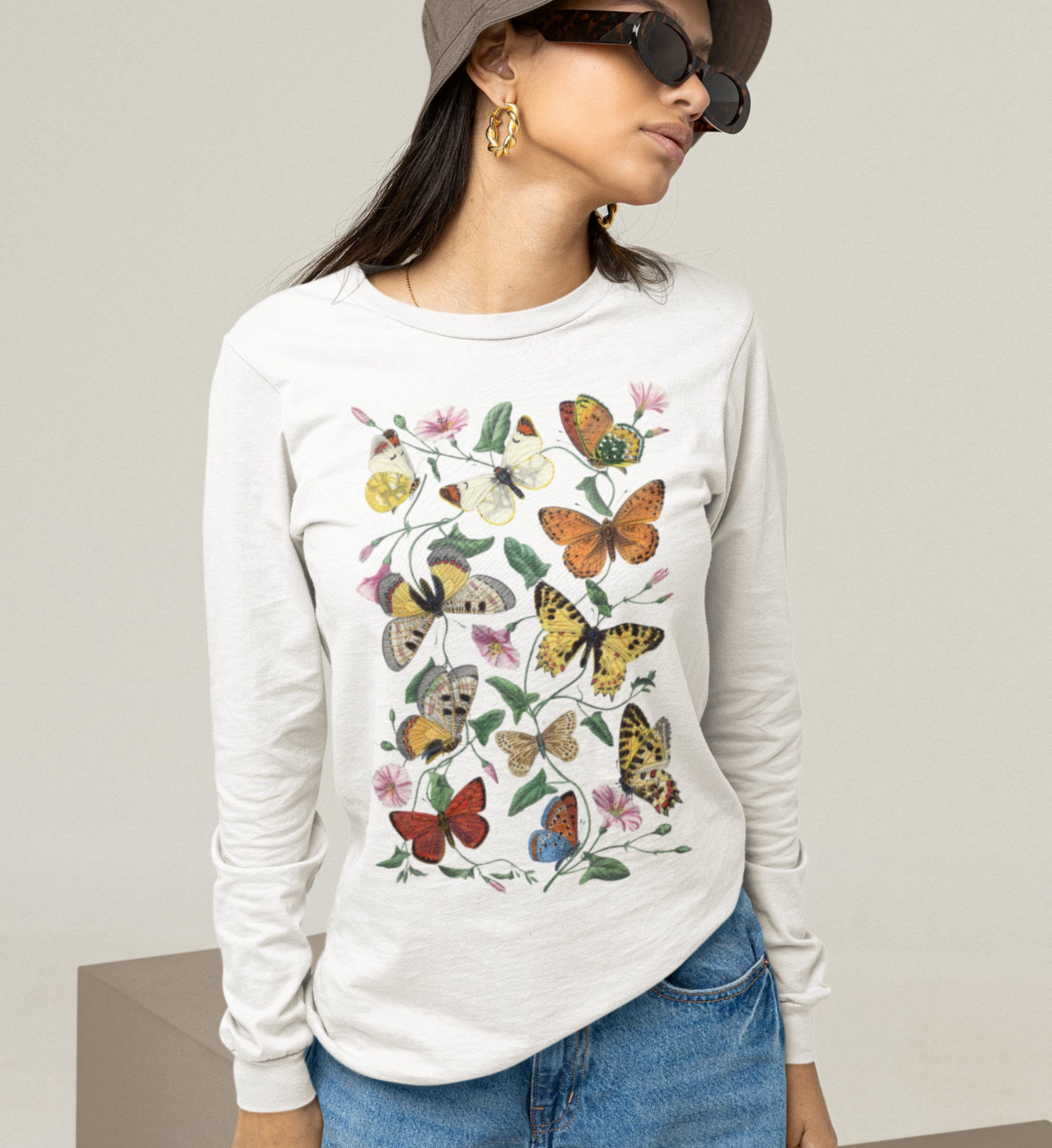 Butterflies Tshirt Butterfly Shirt Long Sleeve Comfort - Etsy