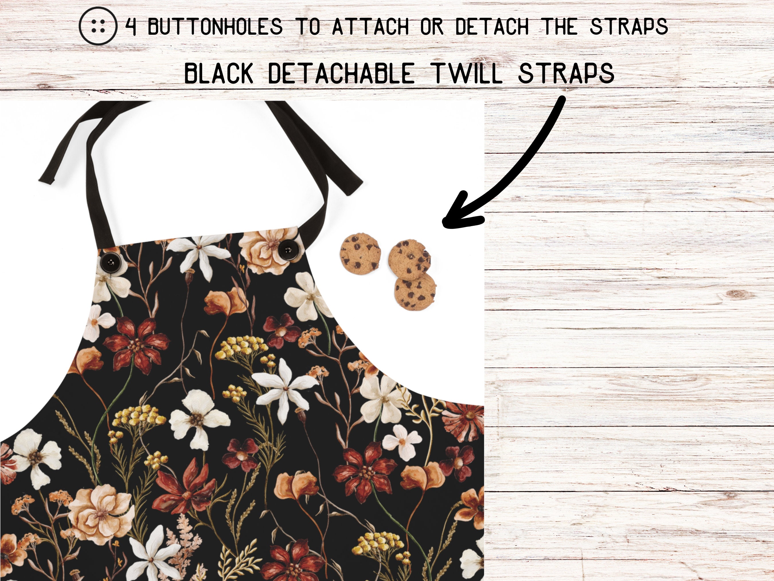 Wildflower Apron, Autumn Floral Apron, Flowers Apron, Cottagecore Decor ...