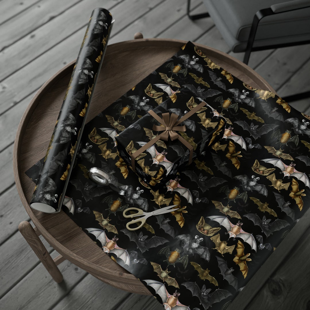 Bat Wrapping Paper, Bats Gift, Gothic Wrapping Paper,bat Decor,goth ...