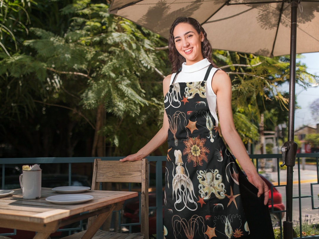 Cooking Apron, Ocean Life Apron, Octopus Apron, Aprons for Women, Apron ...