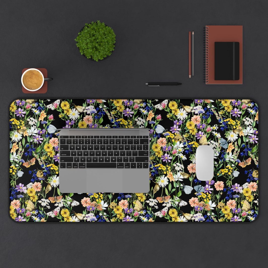 Wildflower Desk Mat, Botanical Desk Mat, Floral Desk Accessories ...