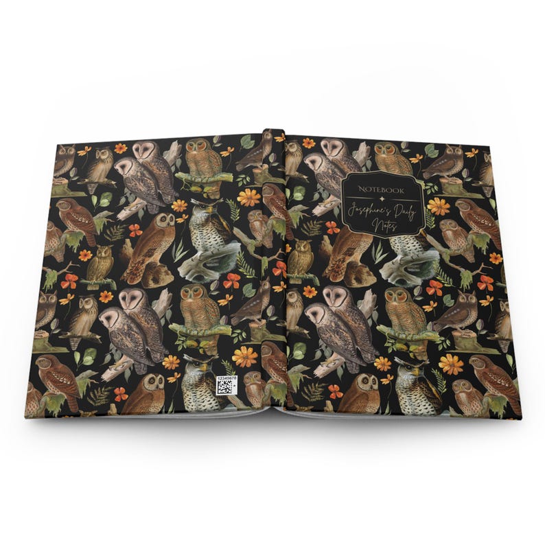 Owl Journal, Hardcover Notebook, Hard Cover Personalized Journal, Name ...