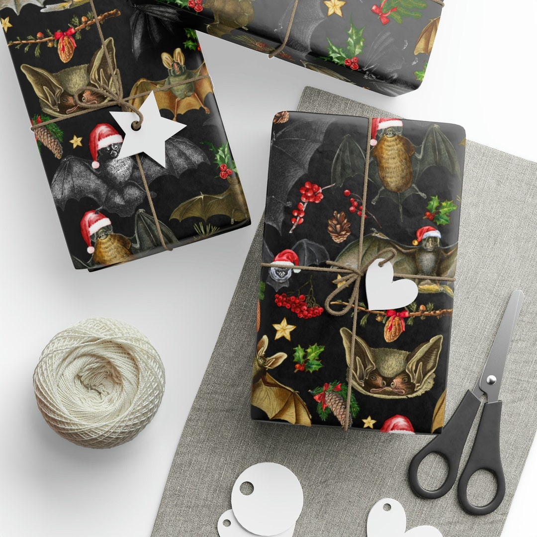 Bats Wrapping Paper, Bat Gift, Dark Cottagecore Wrapping Paper, Gothic ...