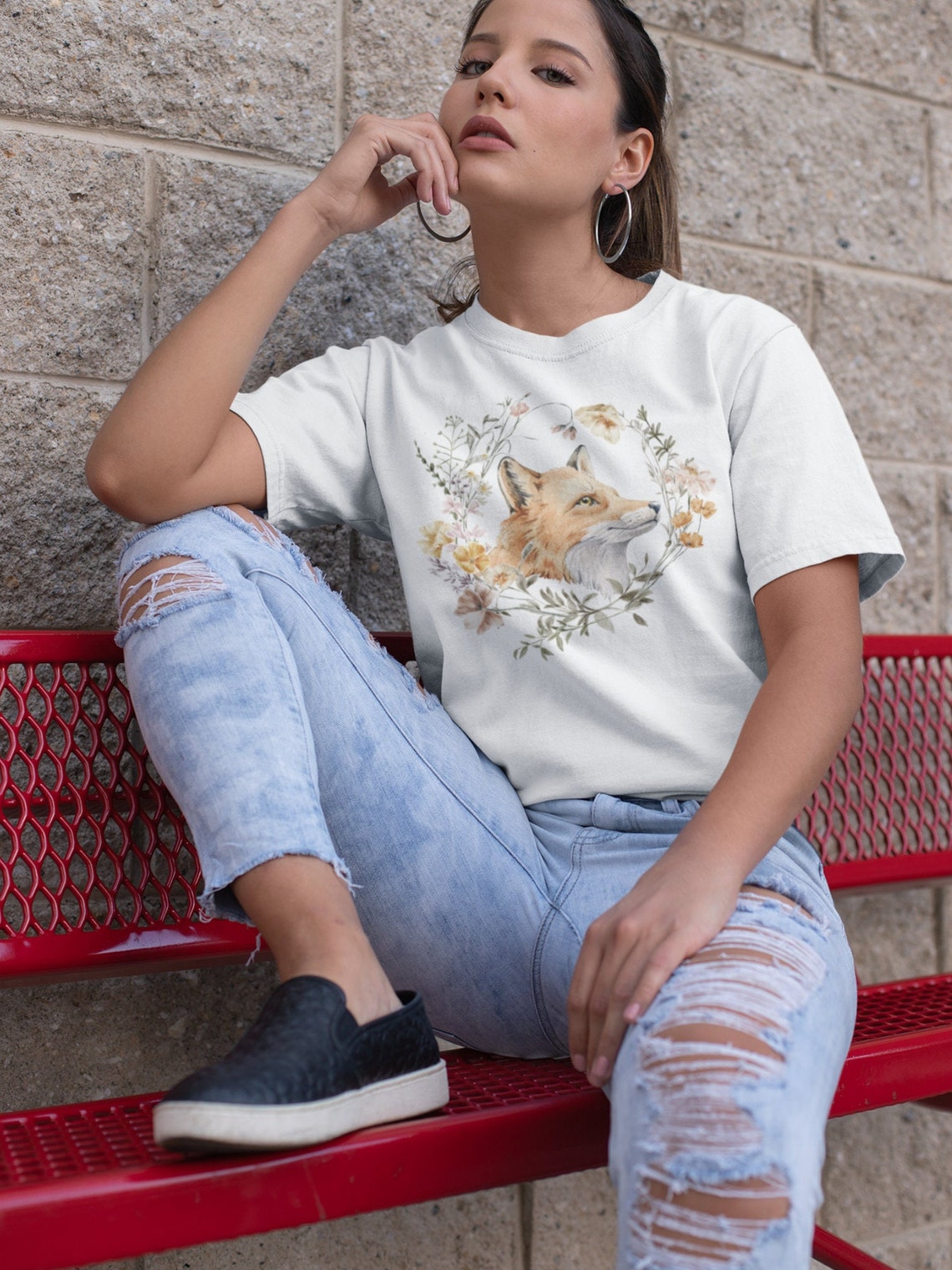 Fox Shirt, Floral Tshirt, Cottagecore Shirt, Cottage Core Tshirt ...