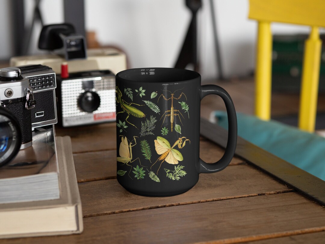 Praying Mantis Coffee Mug, Botanical Coffee Cup, Wildflowers Mug ...
