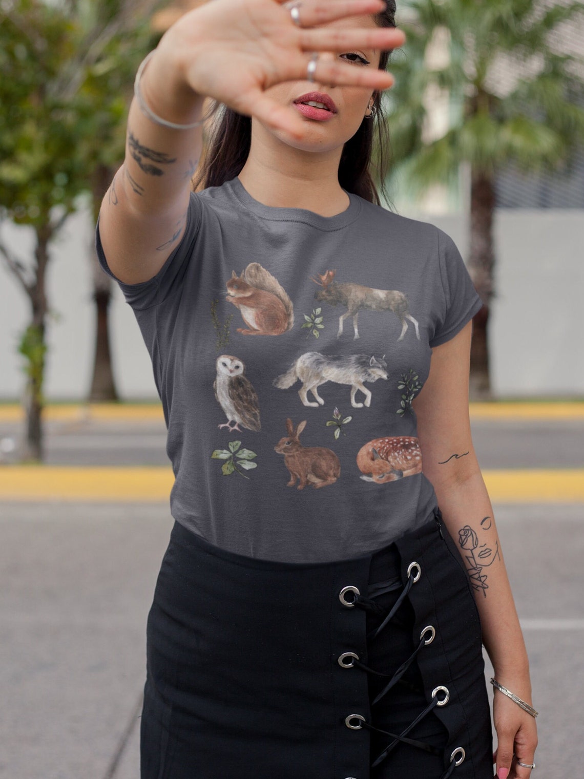 Woodland Animal Shirt, Forest Tshirt, Cottagecore Shirt, Cottage Core ...