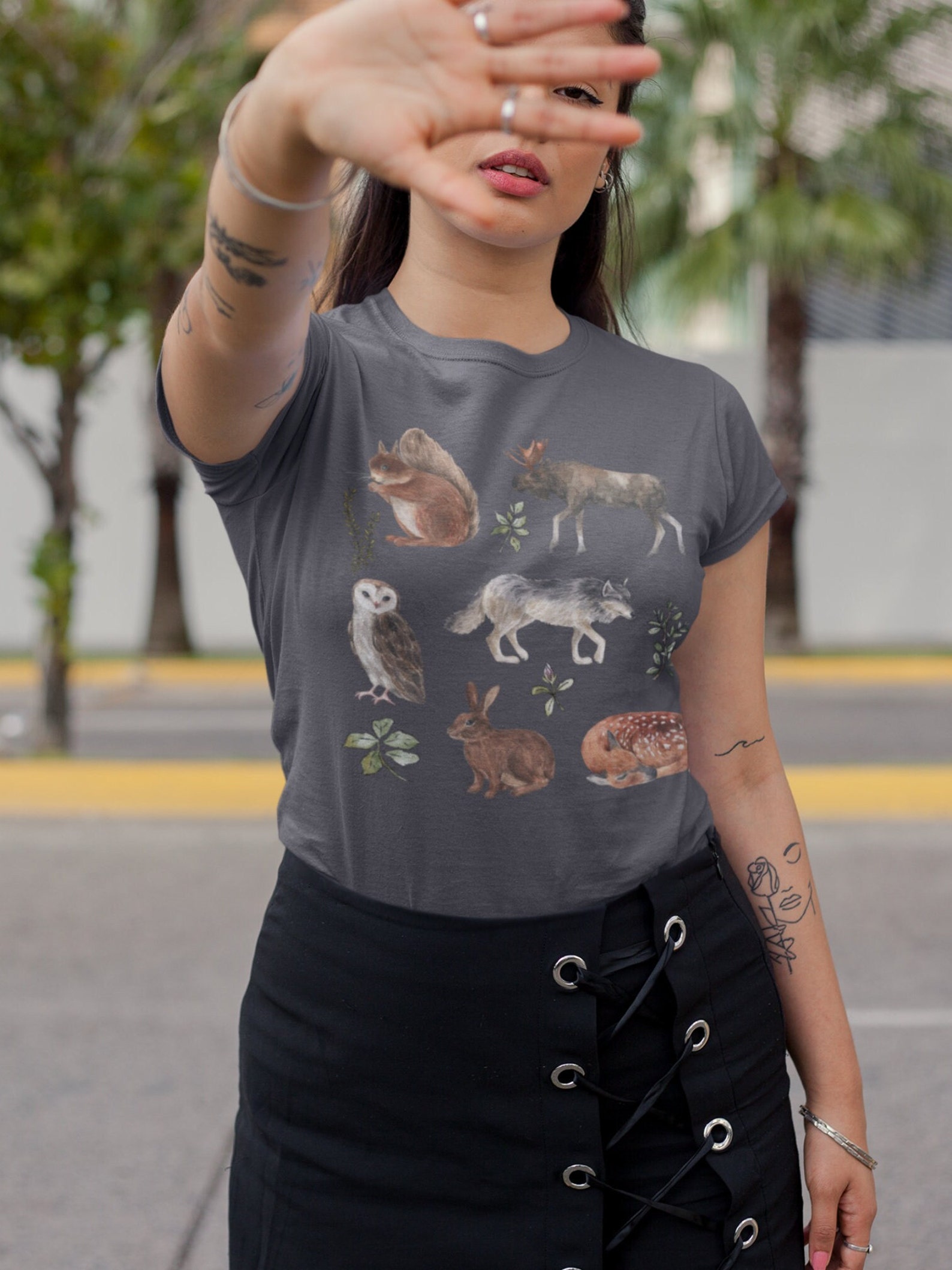 Woodland Animal Shirt, Forest Tshirt, Cottagecore Shirt, Cottage Core ...