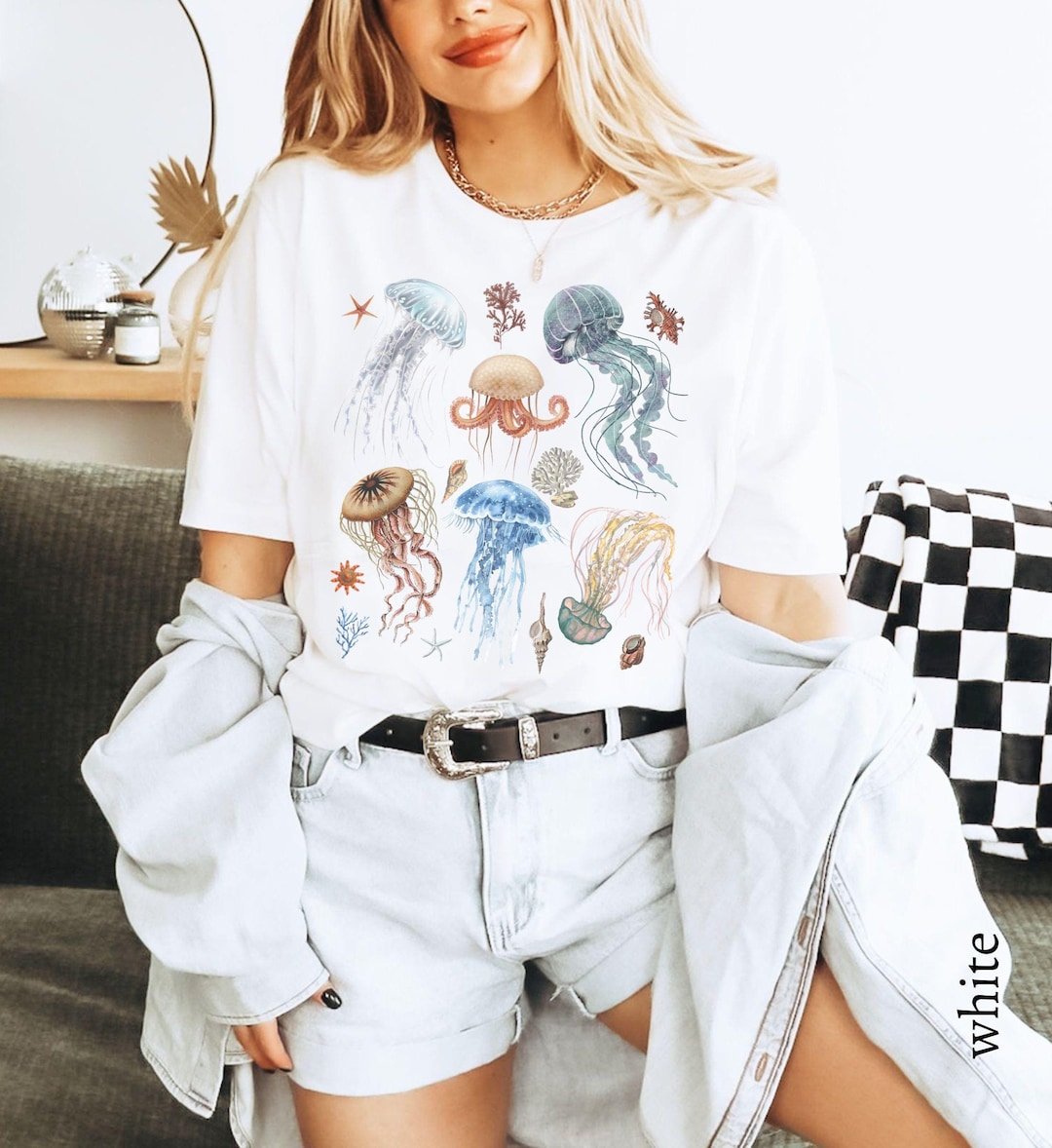 Jellyfish Tshirt, Ocean T-shirt, Sea Animal T-shirt, Beachy Shirt ...