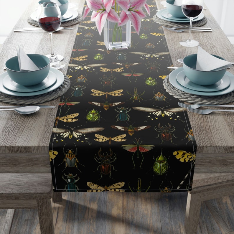 Insect Table Runner, Creepy Table Cloth, Naturecore Decor, Halloween ...