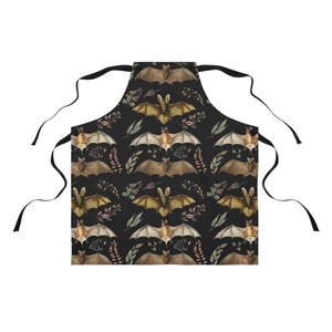 Bat Apron, Kitchen Apron, Dark Cottagecore Decor, Forestcore, Bats ...