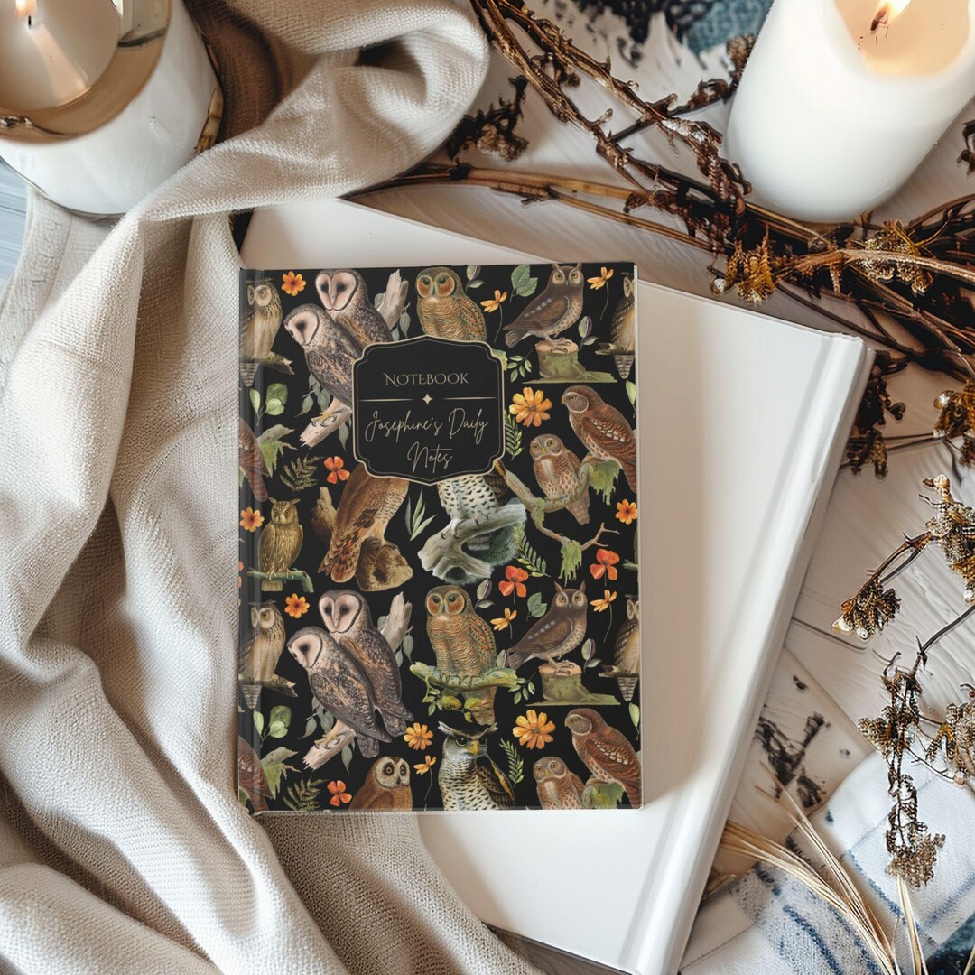 Owl Journal, Hardcover Notebook, Hard Cover Personalized Journal, Name ...