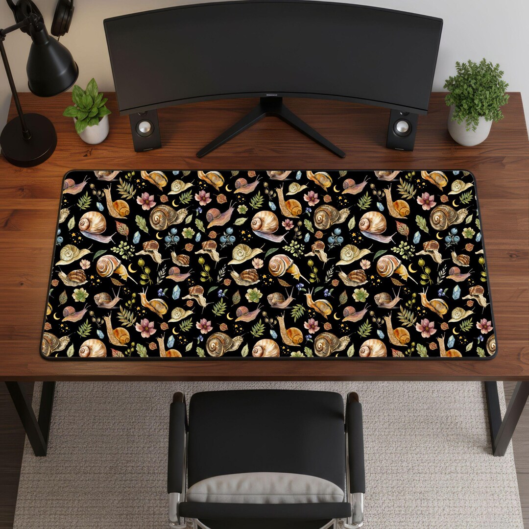 Snails Desk Mat, Snail Mouse Pad, Nature Deskmat, Insect Mousepad ...