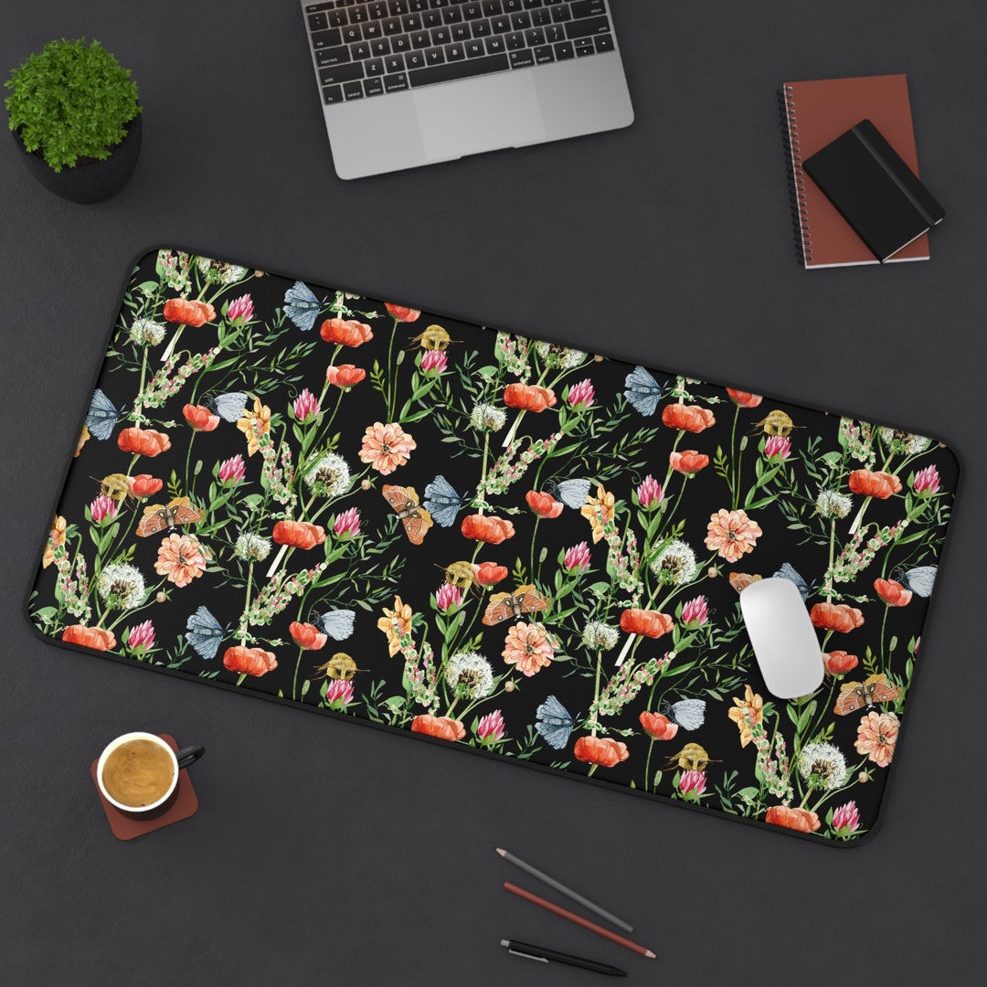 Floral Desk Mat, Wildflower Desk Mat, Floral Desk Accessories ...