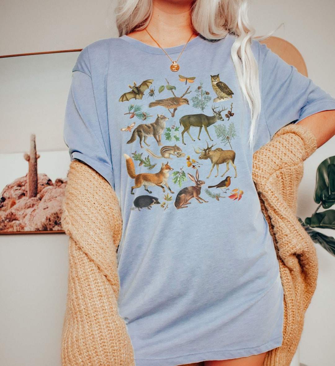Woodland Animals Shirt, Vintage Fox Shirt, Animal Tshirt, Vintage ...