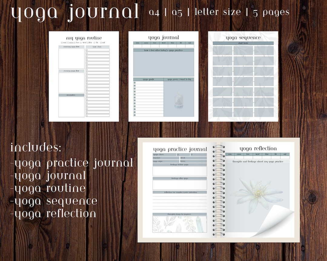 Yoga Journal Printable, Yoga Printable, Yoga Journal Digital, Printable ...