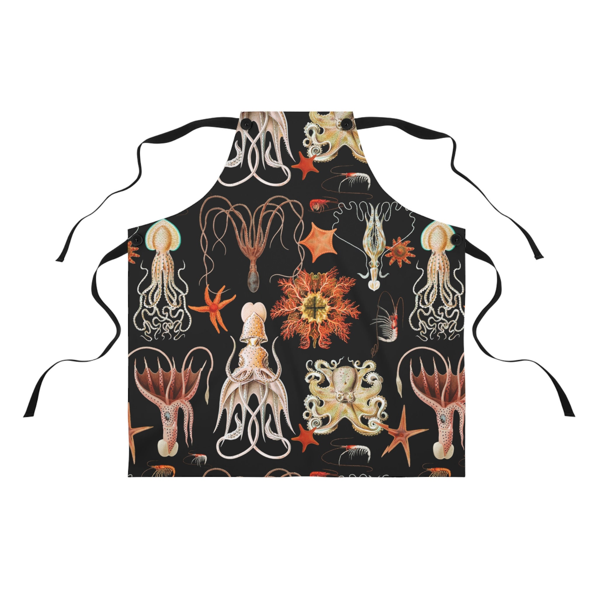 Cooking Apron, Ocean Life Apron, Octopus Apron, Aprons for Women, Apron ...