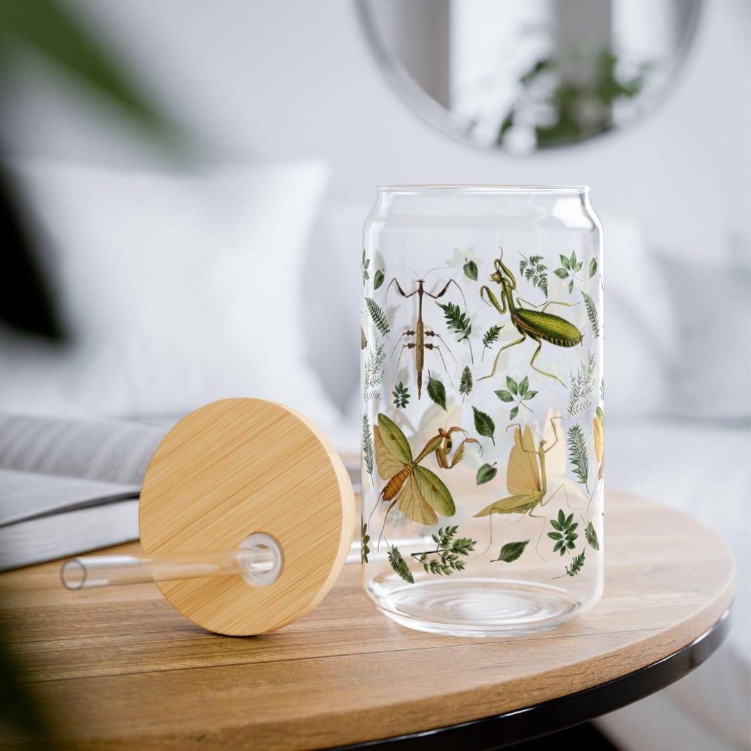 Praying Mantis Sipper Glass, Insect Glass, Praying Mantis Gift, Nature ...