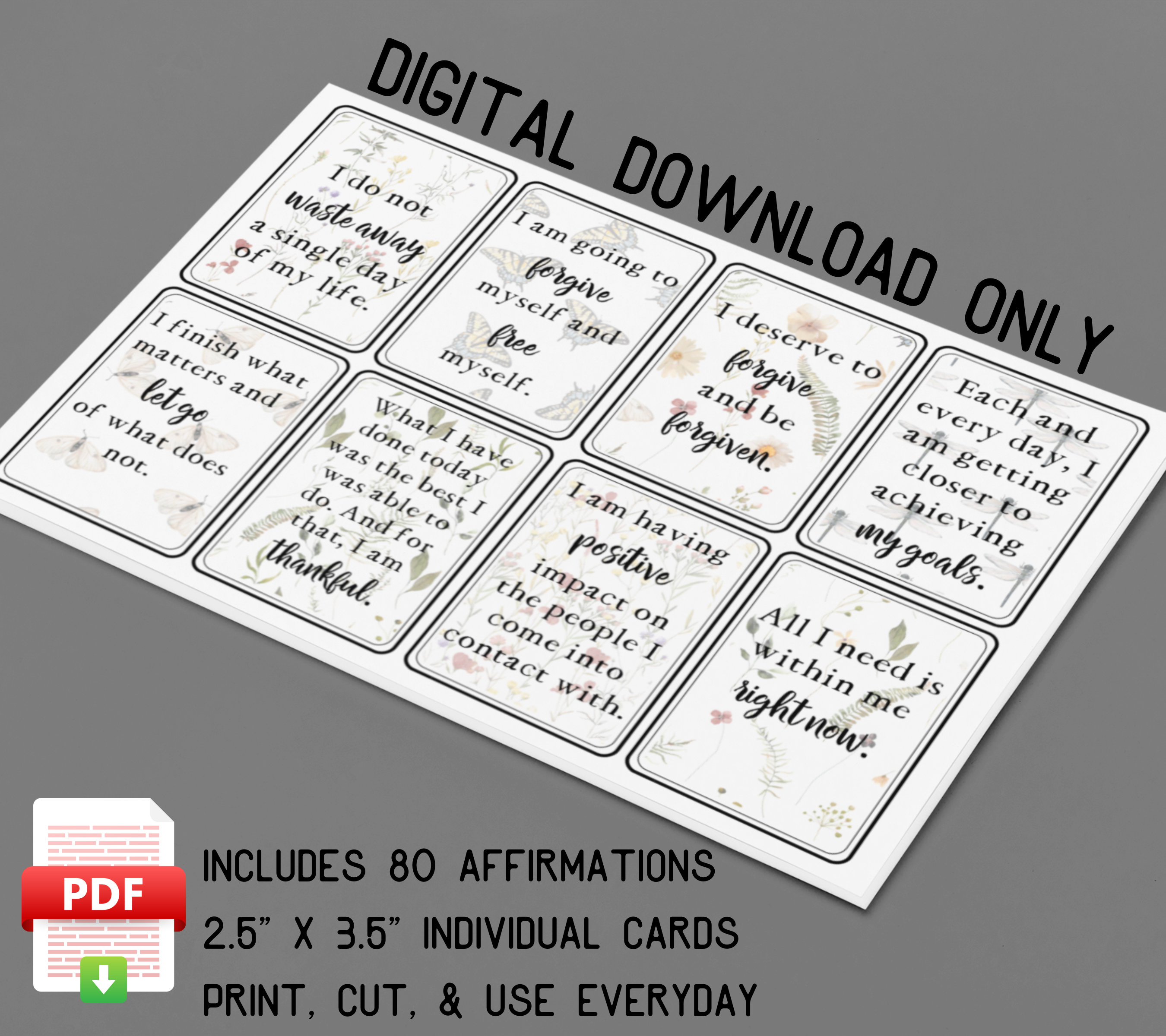 Affirmation Cards Printable, Affirmation Cards Digital, Positive ...