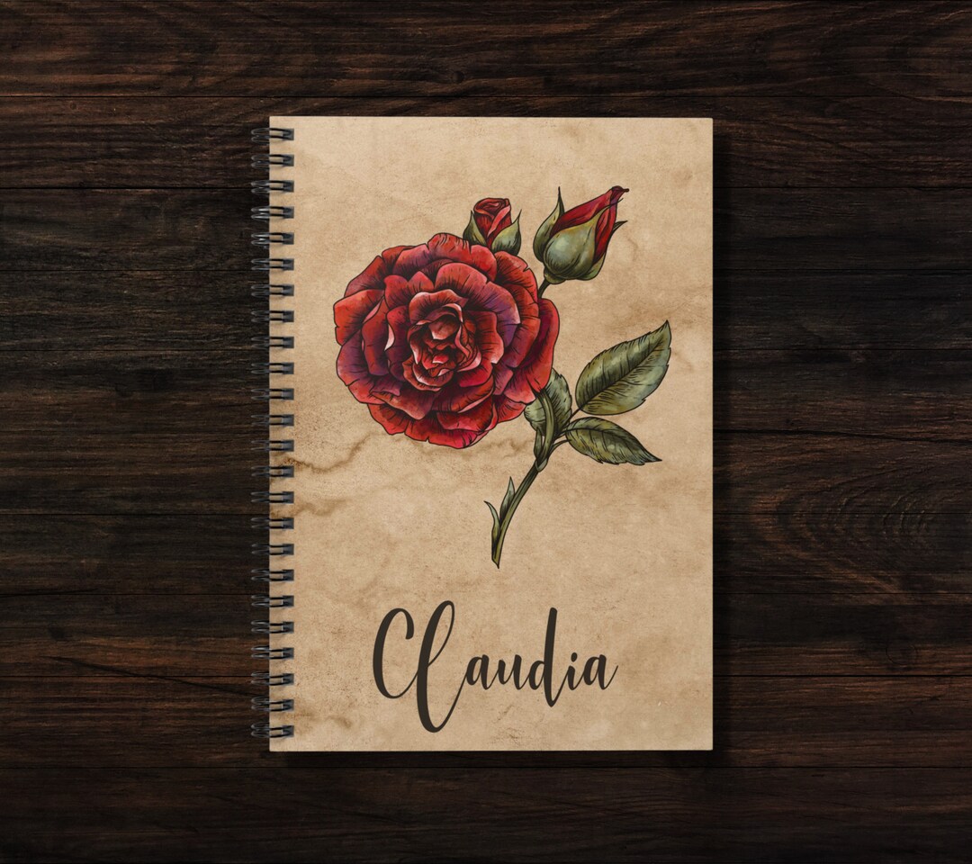 Personalized Birth Flower Notebook, Birth Month Flower Gift ...