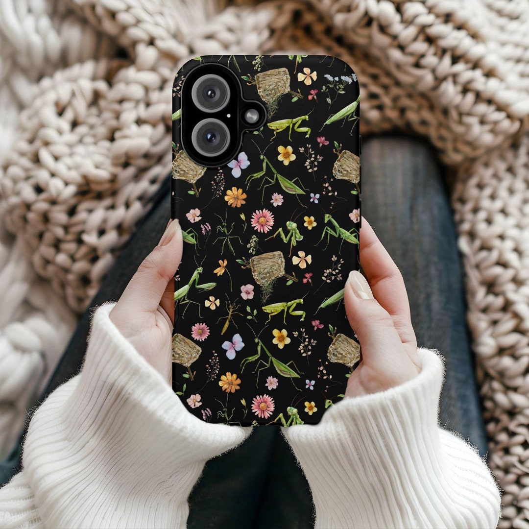 Praying Mantis Phone Case, Gardener Gift, Insect Phone Case, Wildflower ...