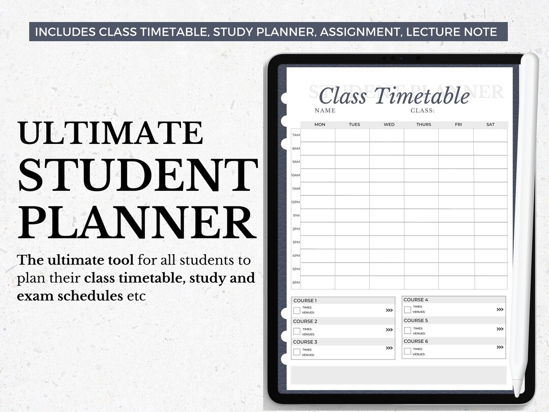 Printable Student Planner, College Student Academic Planner, Study ...
