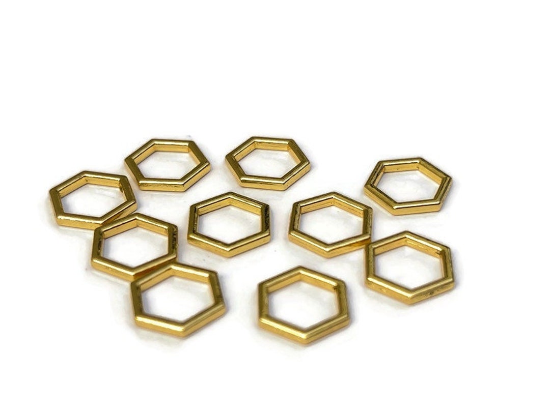 Gold Plated Hexagon Connectors Honeycomb Links for Jewelry Making ...